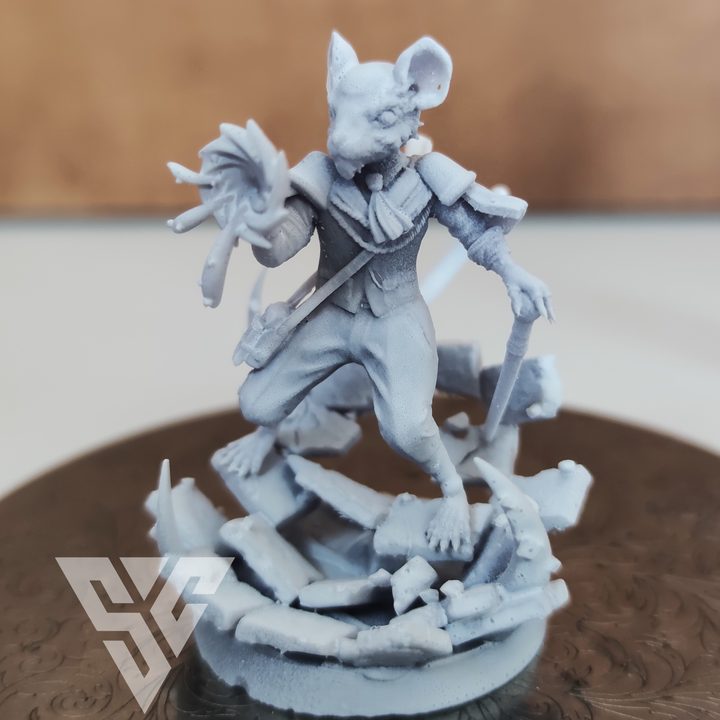 3D Printable Dr. Jareth Mouserr, Ratfolk Mage by Shadowcast Form